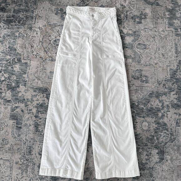 Frame Denim | Jeans | Frame Jeans Womens 27 White Wide Leg Braided High ...